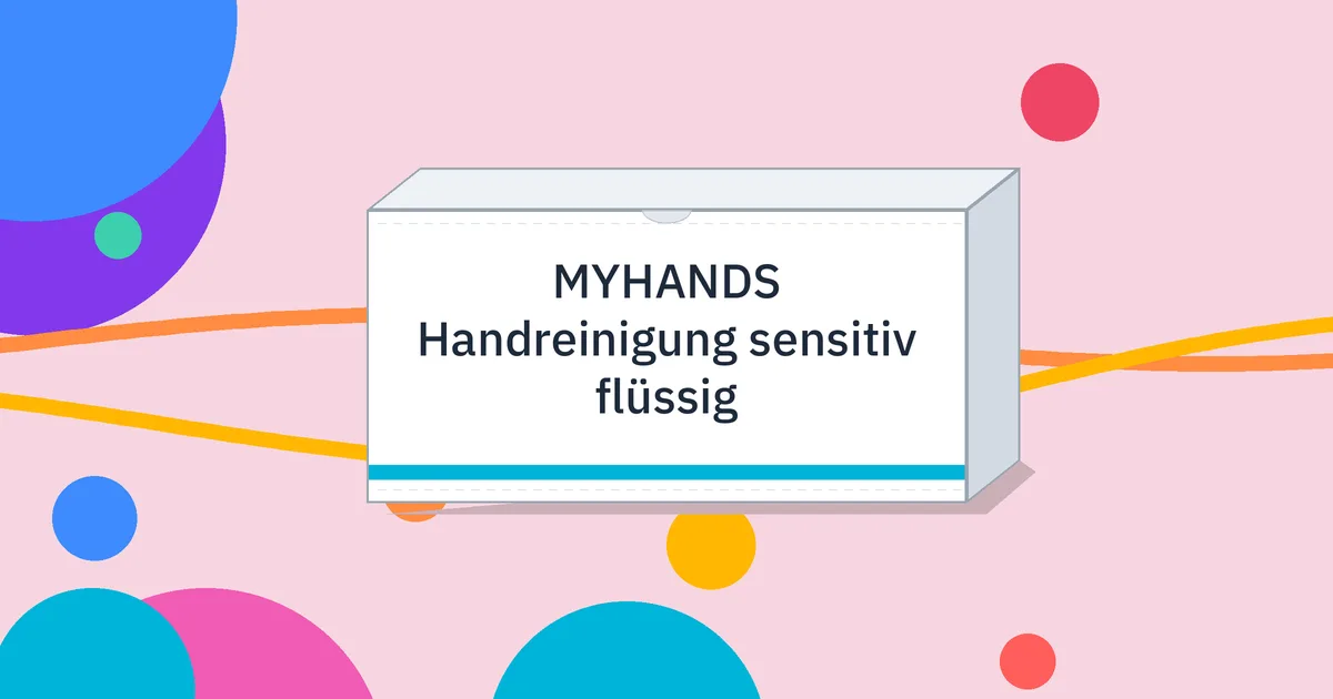 Symbolbild: Packung mit der Aufschrift MYHANDS Handreinigung sensitiv flüssig (PZN 13418422) – Verfügbarkeit und Bezug in Apotheken in Frankfurt am Main