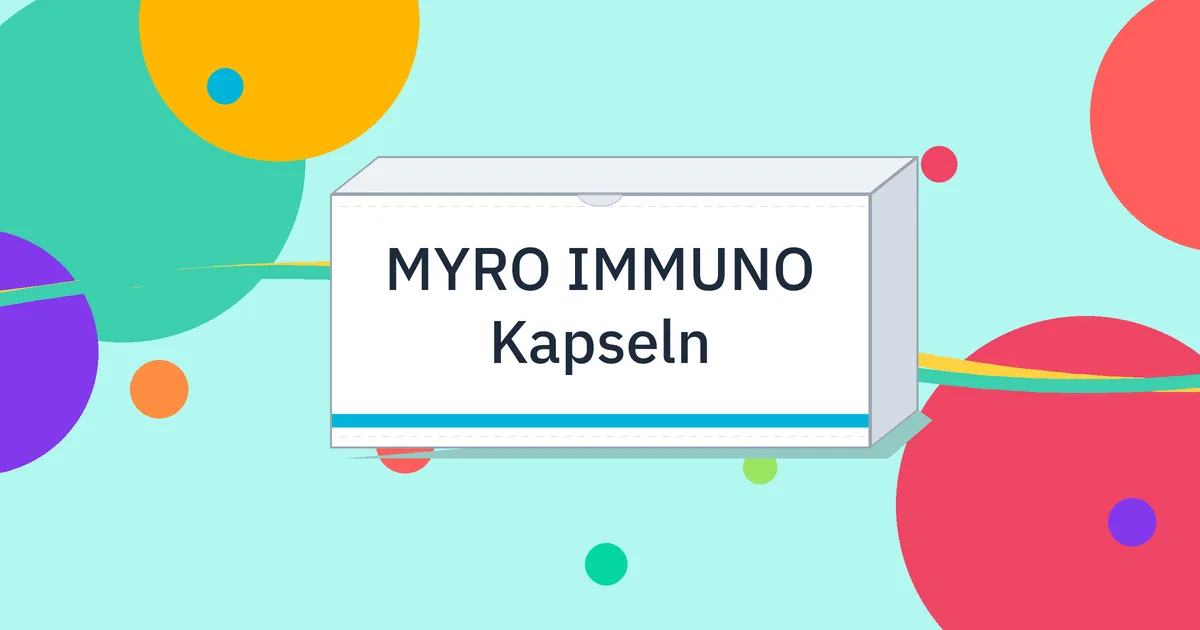 Symbolbild: Packung mit der Aufschrift MYRO IMMUNO Kapseln (PZN 18189110) – Verfügbarkeit und Bezug in Apotheken in Frankfurt am Main