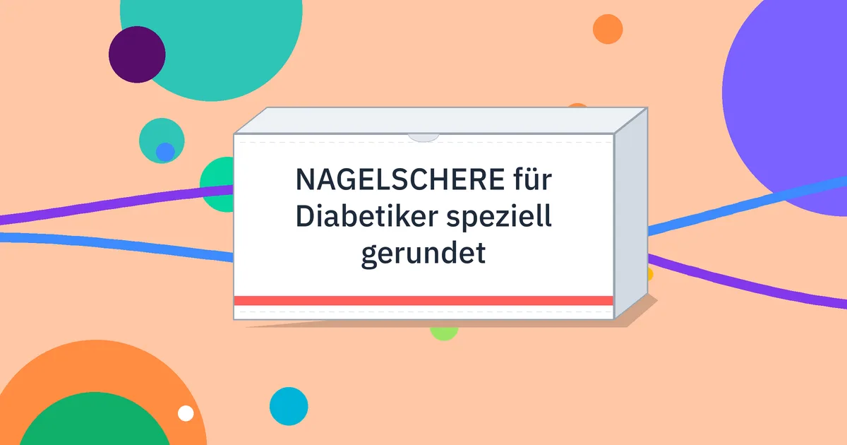 Symbolbild: Packung mit der Aufschrift NAGELSCHERE für Diabetiker speziell gerundet (PZN 07041261) – Verfügbarkeit und Bezug in Apotheken in Frankfurt am Main