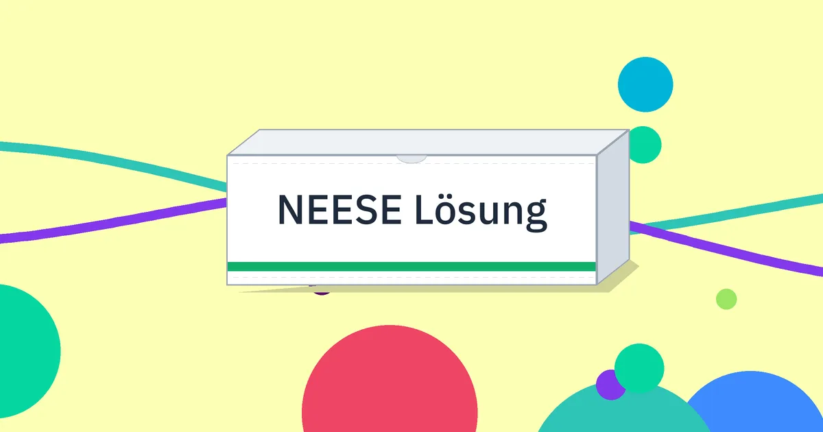 Symbolbild: Packung mit der Aufschrift NEESE Lösung (PZN 05008905) – Verfügbarkeit und Bezug in Apotheken in Frankfurt am Main