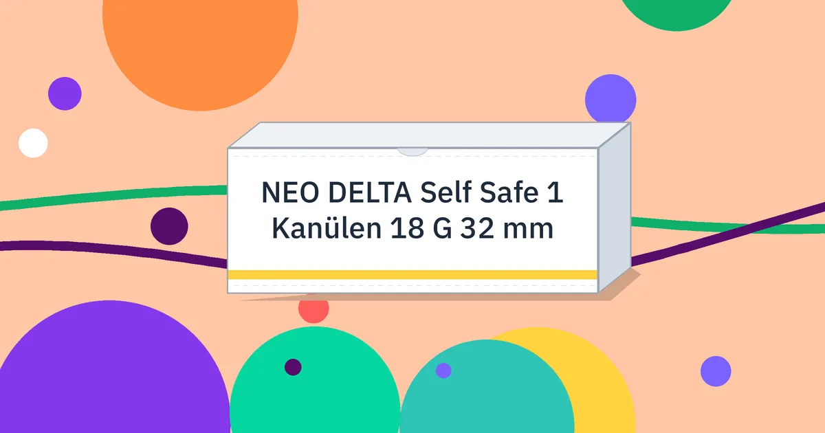 Symbolbild: Packung mit der Aufschrift NEO DELTA Self Safe 1 Kanülen 18 G 32 mm (PZN 07767058) – Verfügbarkeit und Bezug in Apotheken in Frankfurt am Main