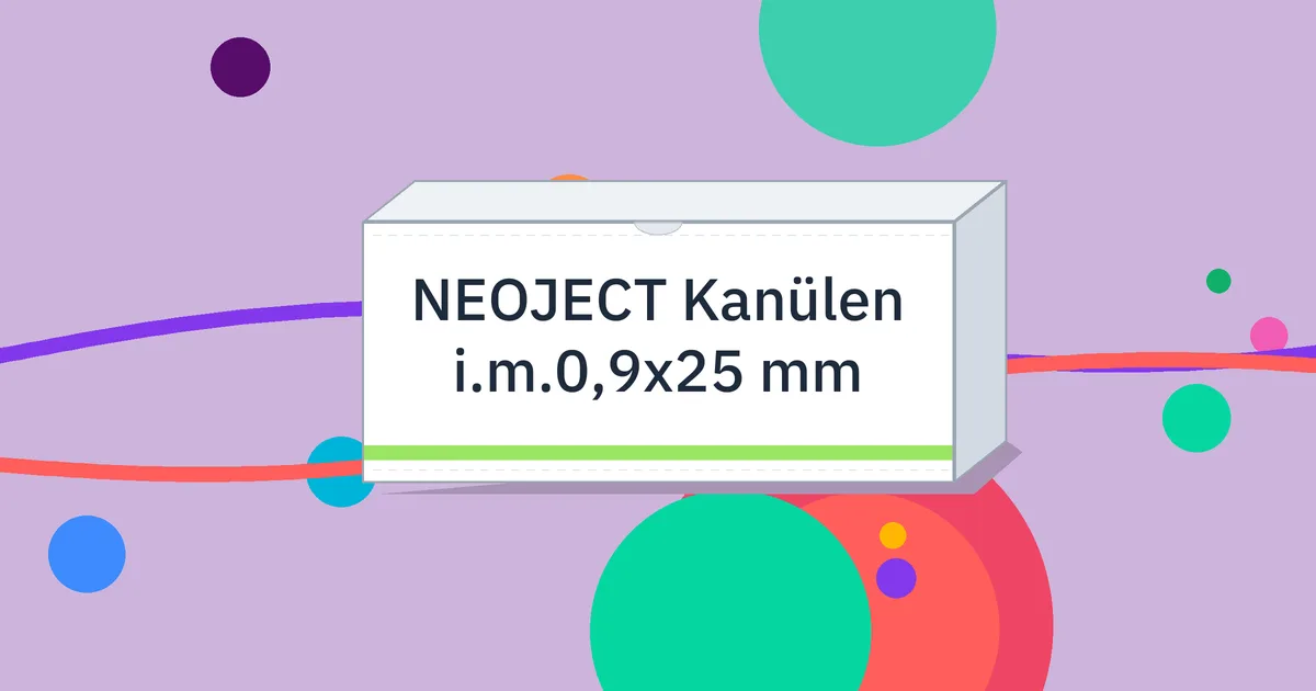 Symbolbild: Packung mit der Aufschrift NEOJECT Kanülen i.m.0,9x25 mm (PZN 08485215) – Verfügbarkeit und Bezug in Apotheken in Frankfurt am Main