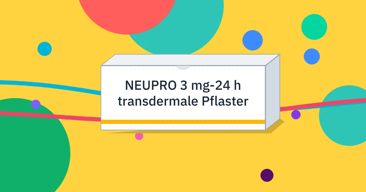Symbolbild: Packung mit der Aufschrift NEUPRO 3 mg-24 h transdermale Pflaster (PZN 14024033) – Verfügbarkeit und Bezug in Apotheken in Frankfurt am Main