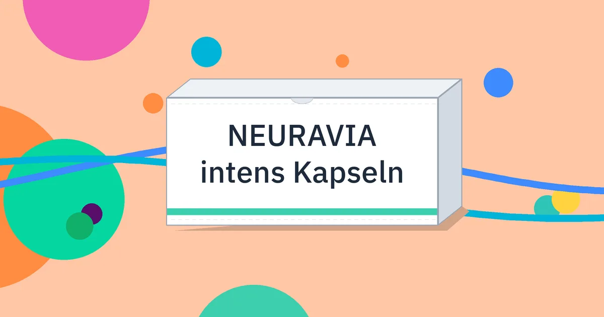 Symbolbild: Packung mit der Aufschrift NEURAVIA intens Kapseln (PZN 20225184) – Verfügbarkeit und Bezug in Apotheken in Frankfurt am Main