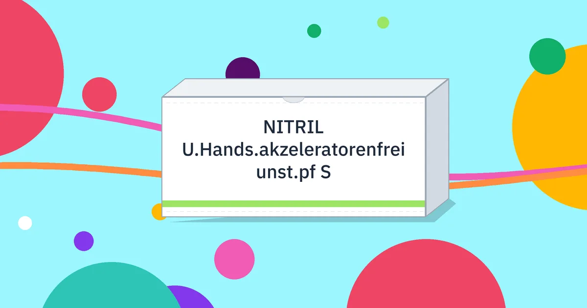 Symbolbild: Packung mit der Aufschrift NITRIL U.Hands.akzeleratorenfrei unst.pf S (PZN 11267060) – Verfügbarkeit und Bezug in Apotheken in Frankfurt am Main