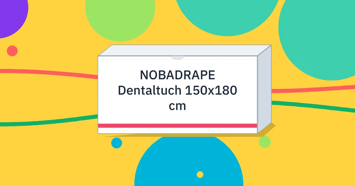 Symbolbild: Packung mit der Aufschrift NOBADRAPE Dentaltuch 150x180 cm (PZN 02292449) – Verfügbarkeit und Bezug in Apotheken in Frankfurt am Main