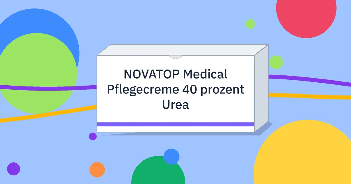 Symbolbild: Packung mit der Aufschrift NOVATOP Medical Pflegecreme 40 prozent Urea (PZN 01558000) – Verfügbarkeit und Bezug in Apotheken in Frankfurt am Main