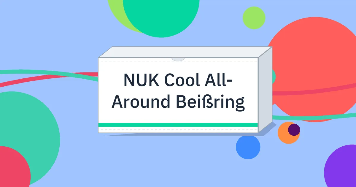 Symbolbild: Packung mit der Aufschrift NUK Cool All-Around Beißring (PZN 13157714) – Verfügbarkeit und Bezug in Apotheken in Frankfurt am Main