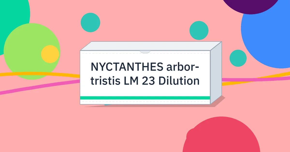 Symbolbild: Packung mit der Aufschrift NYCTANTHES arbor-tristis LM 23 Dilution (PZN 13621123) – Verfügbarkeit und Bezug in Apotheken in Frankfurt am Main