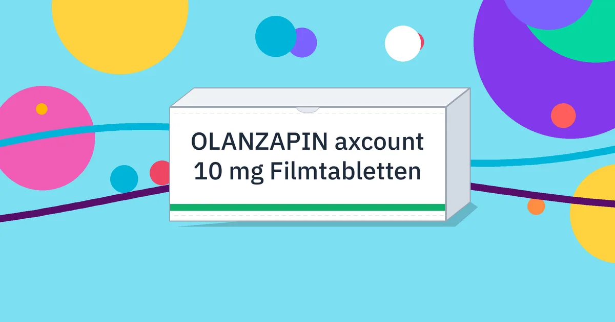 Symbolbild: Packung mit der Aufschrift OLANZAPIN axcount 10 mg Filmtabletten (PZN 02447627) – Verfügbarkeit und Bezug in Apotheken in Frankfurt am Main