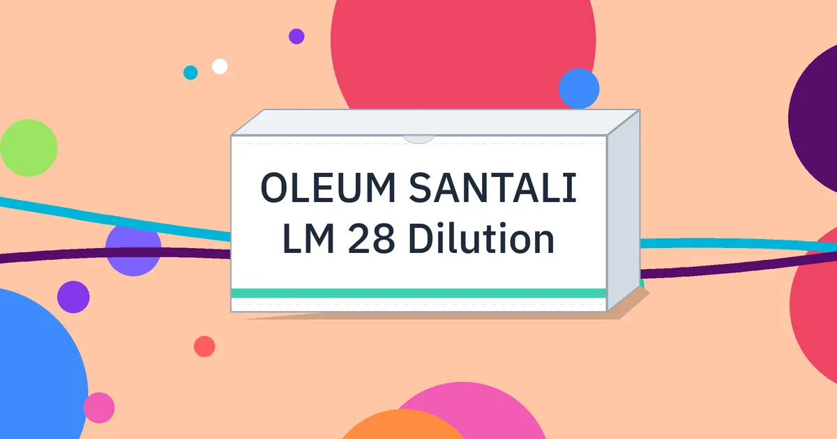 Symbolbild: Packung mit der Aufschrift OLEUM SANTALI LM 28 Dilution (PZN 13623464) – Verfügbarkeit und Bezug in Apotheken in Frankfurt am Main