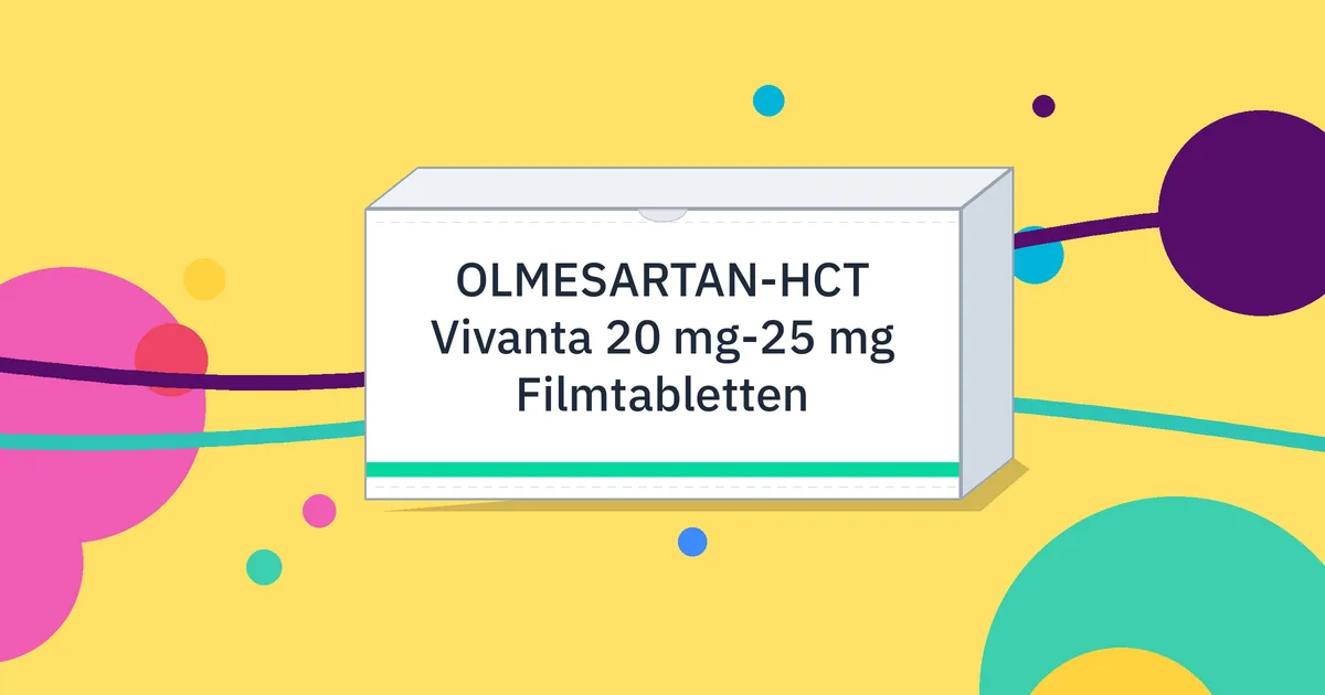 Symbolbild: Packung mit der Aufschrift OLMESARTAN-HCT Vivanta 20 mg-25 mg Filmtabletten (PZN 19881871) – Verfügbarkeit und Bezug in Apotheken in Frankfurt am Main