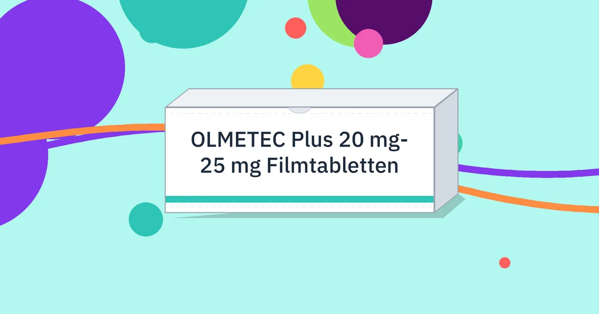 Symbolbild: Packung mit der Aufschrift OLMETEC Plus 20 mg-25 mg Filmtabletten (PZN 03709348) – Verfügbarkeit und Bezug in Apotheken in Frankfurt am Main