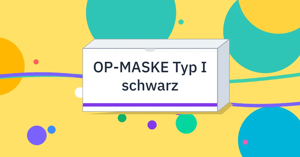Symbolbild: Packung mit der Aufschrift OP-MASKE Typ I schwarz (PZN 17162161) – Verfügbarkeit und Bezug in Apotheken in Frankfurt am Main