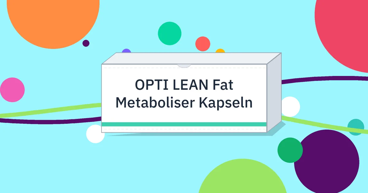 Symbolbild: Packung mit der Aufschrift OPTI LEAN Fat Metaboliser Kapseln (PZN 13584988) – Verfügbarkeit und Bezug in Apotheken in Frankfurt am Main