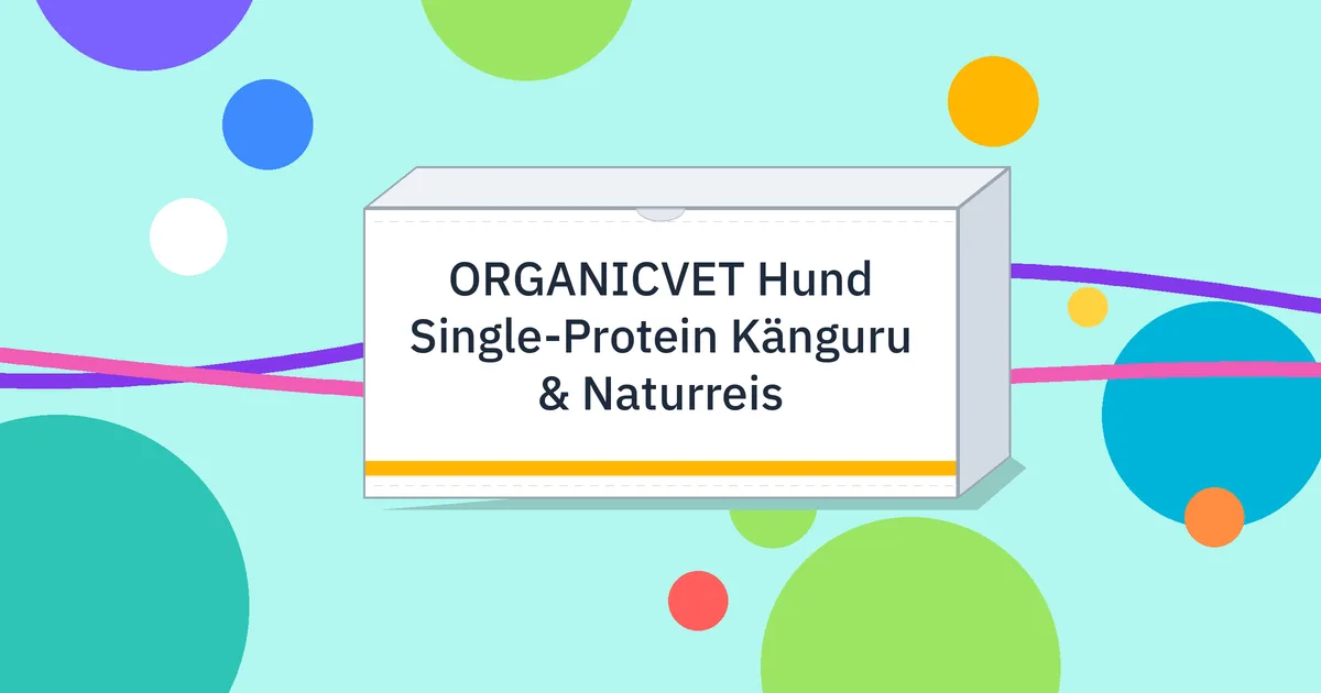 Symbolbild: Packung mit der Aufschrift ORGANICVET Hund Single-Protein Känguru & Naturreis (PZN 10394313) – Verfügbarkeit und Bezug in Apotheken in Frankfurt am Main
