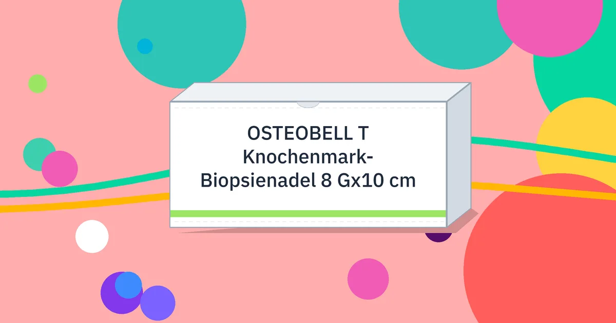 Symbolbild: Packung mit der Aufschrift OSTEOBELL T Knochenmark-Biopsienadel 8 Gx10 cm (PZN 19831666) – Verfügbarkeit und Bezug in Apotheken in Frankfurt am Main