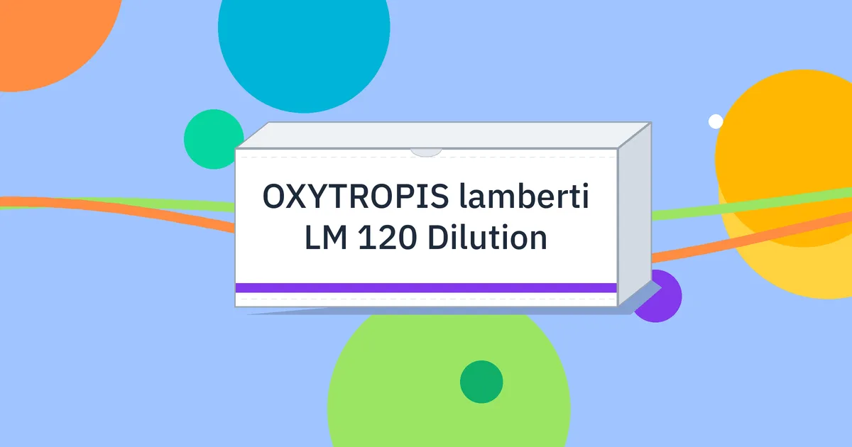 Symbolbild: Packung mit der Aufschrift OXYTROPIS lamberti LM 120 Dilution (PZN 13630180) – Verfügbarkeit und Bezug in Apotheken in Frankfurt am Main