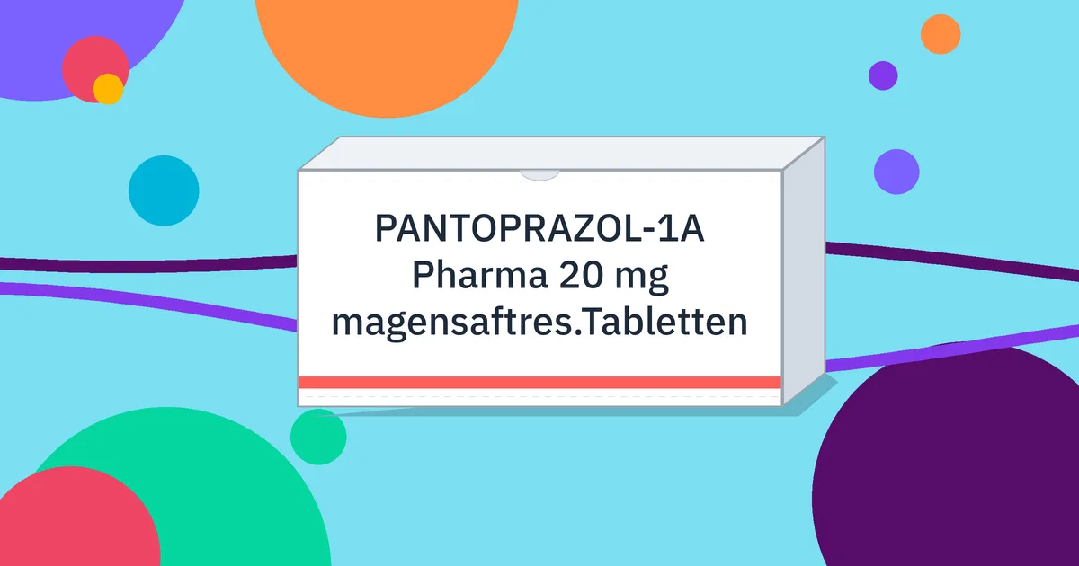 Symbolbild: Packung mit der Aufschrift PANTOPRAZOL-1A Pharma 20 mg magensaftres.Tabletten (PZN 05046952) – Verfügbarkeit und Bezug in Apotheken in Frankfurt am Main