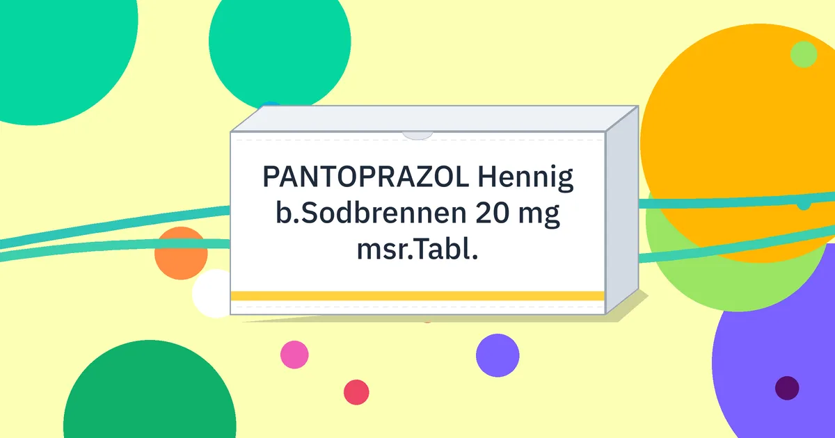 Symbolbild: Packung mit der Aufschrift PANTOPRAZOL Hennig b.Sodbrennen 20 mg msr.Tabl. (PZN 08439988) – Verfügbarkeit und Bezug in Apotheken in Frankfurt am Main