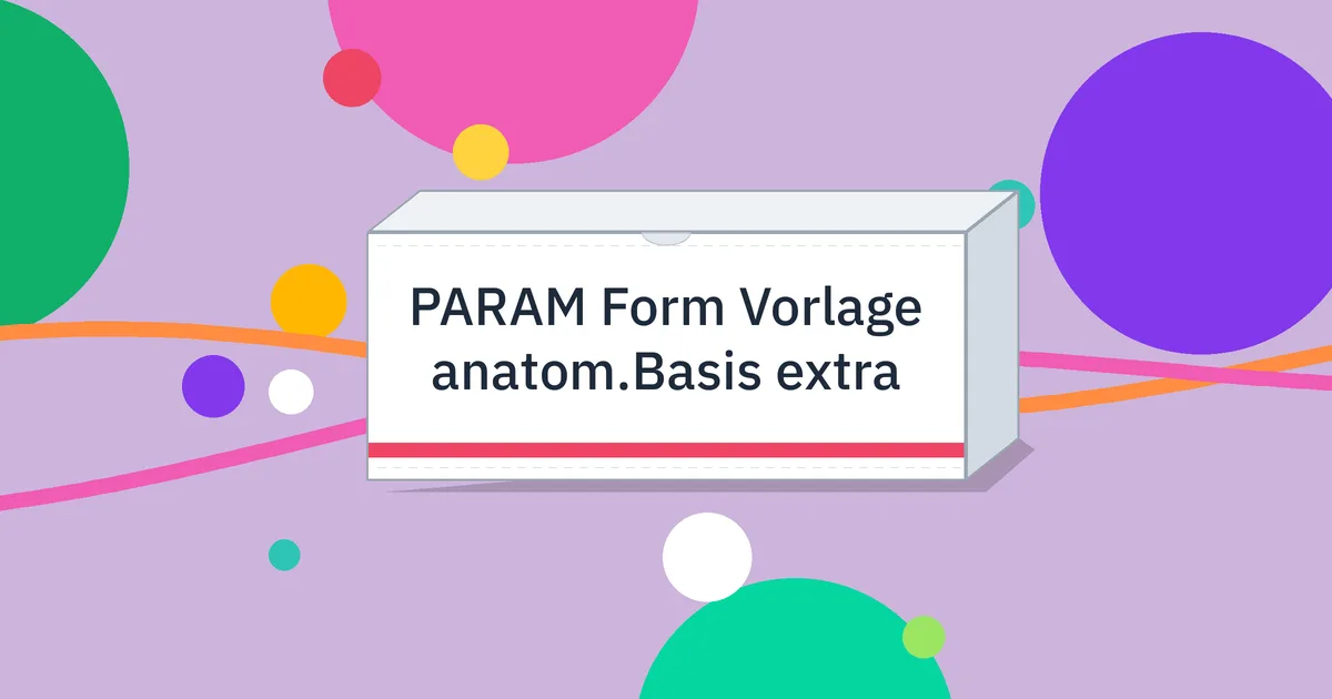 Symbolbild: Packung mit der Aufschrift PARAM Form Vorlage anatom.Basis extra (PZN 06558507) – Verfügbarkeit und Bezug in Apotheken in Frankfurt am Main