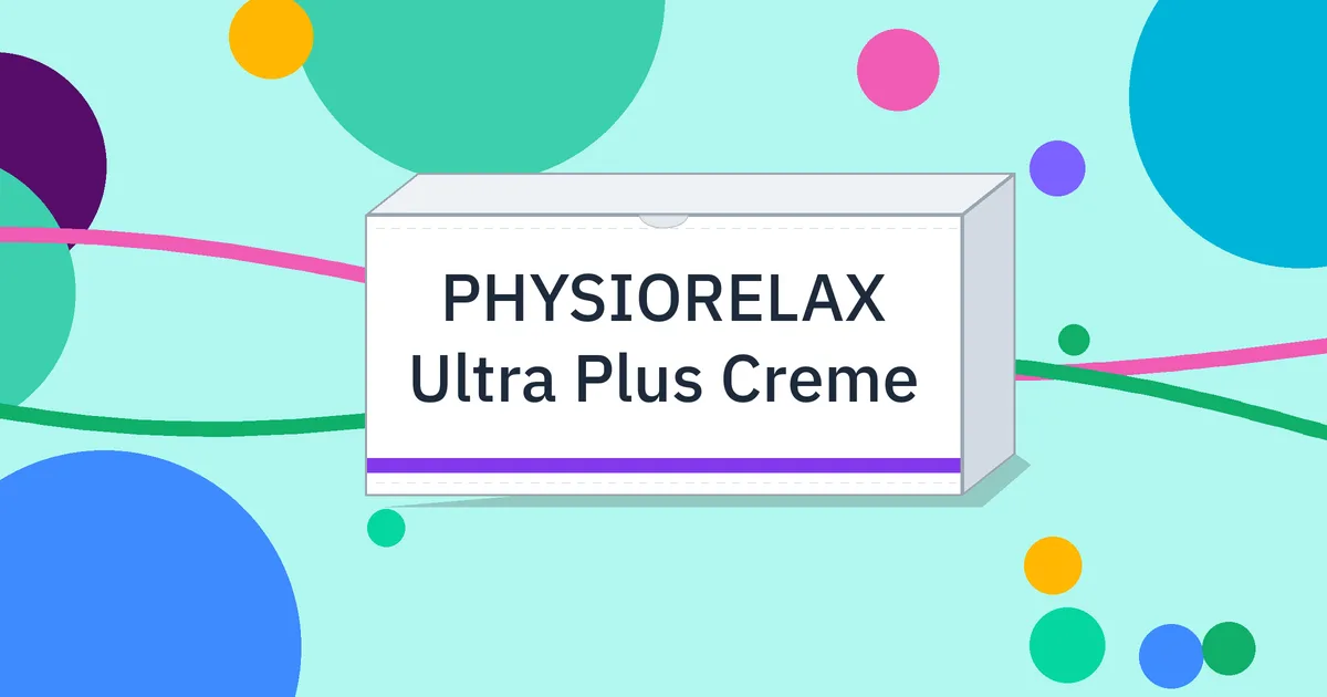 Symbolbild: Packung mit der Aufschrift PHYSIORELAX Ultra Plus Creme (PZN 19183635) – Verfügbarkeit und Bezug in Apotheken in Frankfurt am Main