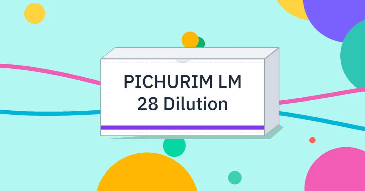 Symbolbild: Packung mit der Aufschrift PICHURIM LM 28 Dilution (PZN 13641315) – Verfügbarkeit und Bezug in Apotheken in Frankfurt am Main
