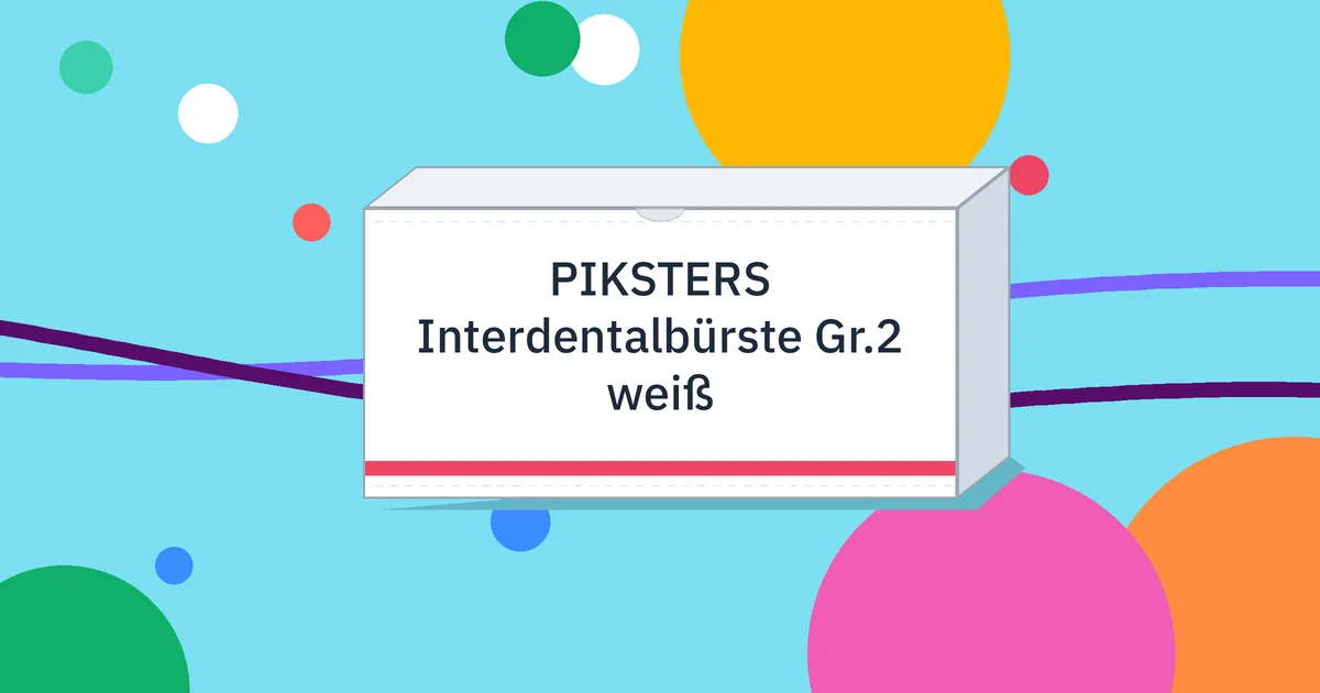 Symbolbild: Packung mit der Aufschrift PIKSTERS Interdentalbürste Gr.2 weiß (PZN 17593234) – Verfügbarkeit und Bezug in Apotheken in Frankfurt am Main