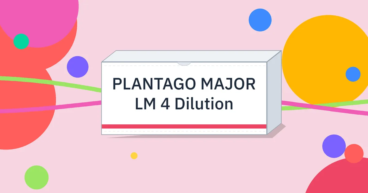 Symbolbild: Packung mit der Aufschrift PLANTAGO MAJOR LM 4 Dilution (PZN 13646614) – Verfügbarkeit und Bezug in Apotheken in Frankfurt am Main