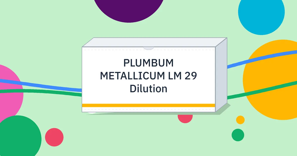 Symbolbild: Packung mit der Aufschrift PLUMBUM METALLICUM LM 29 Dilution (PZN 13041319) – Verfügbarkeit und Bezug in Apotheken in Frankfurt am Main
