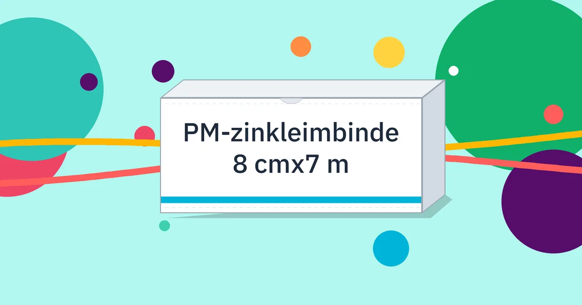 Symbolbild: Packung mit der Aufschrift PM-zinkleimbinde 8 cmx7 m (PZN 18846097) – Verfügbarkeit und Bezug in Apotheken in Frankfurt am Main