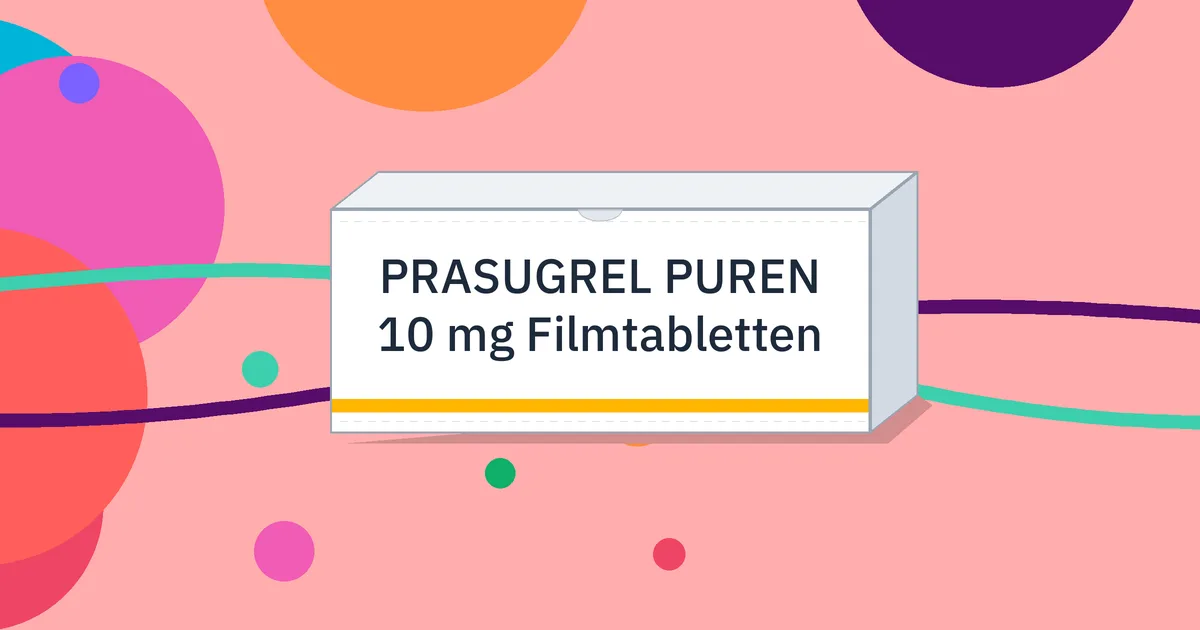 Symbolbild: Packung mit der Aufschrift PRASUGREL PUREN 10 mg Filmtabletten (PZN 15245262) – Verfügbarkeit und Bezug in Apotheken in Frankfurt am Main