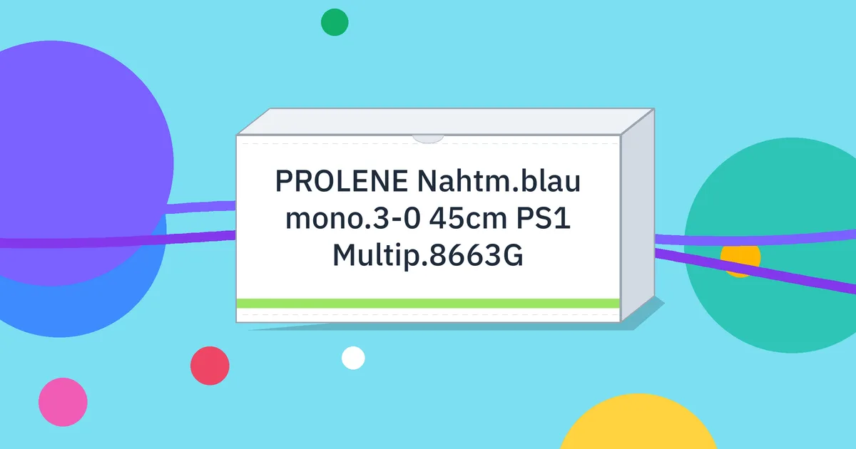 Symbolbild: Packung mit der Aufschrift PROLENE Nahtm.blau mono.3-0 45cm PS1 Multip.8663G (PZN 16806544) – Verfügbarkeit und Bezug in Apotheken in Frankfurt am Main