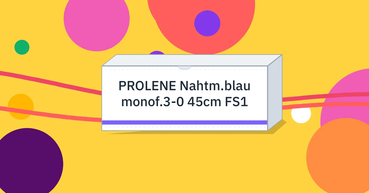 Symbolbild: Packung mit der Aufschrift PROLENE Nahtm.blau monof.3-0 45cm FS1 (PZN 18793797) – Verfügbarkeit und Bezug in Apotheken in Frankfurt am Main