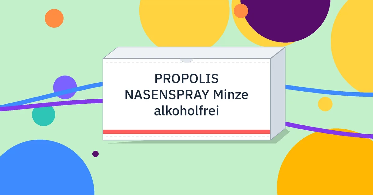 Symbolbild: Packung mit der Aufschrift PROPOLIS NASENSPRAY Minze alkoholfrei (PZN 17313849) – Verfügbarkeit und Bezug in Apotheken in Frankfurt am Main