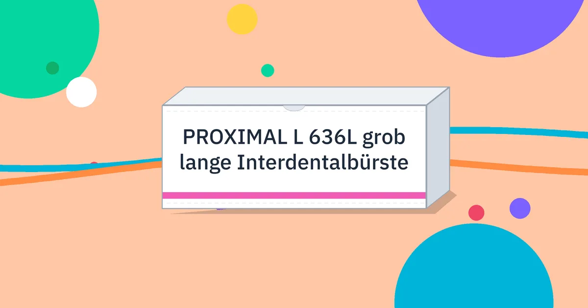 Symbolbild: Packung mit der Aufschrift PROXIMAL L 636L grob lange Interdentalbürste (PZN 00236234) – Verfügbarkeit und Bezug in Apotheken in Frankfurt am Main