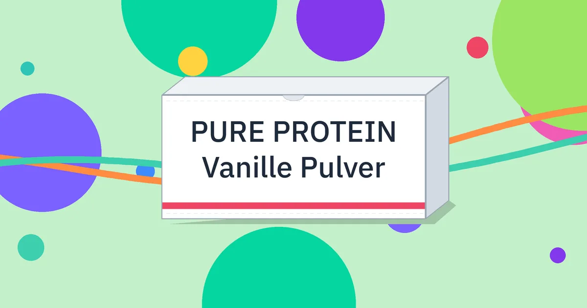 Symbolbild: Packung mit der Aufschrift PURE PROTEIN Vanille Pulver (PZN 18679357) – Verfügbarkeit und Bezug in Apotheken in Frankfurt am Main