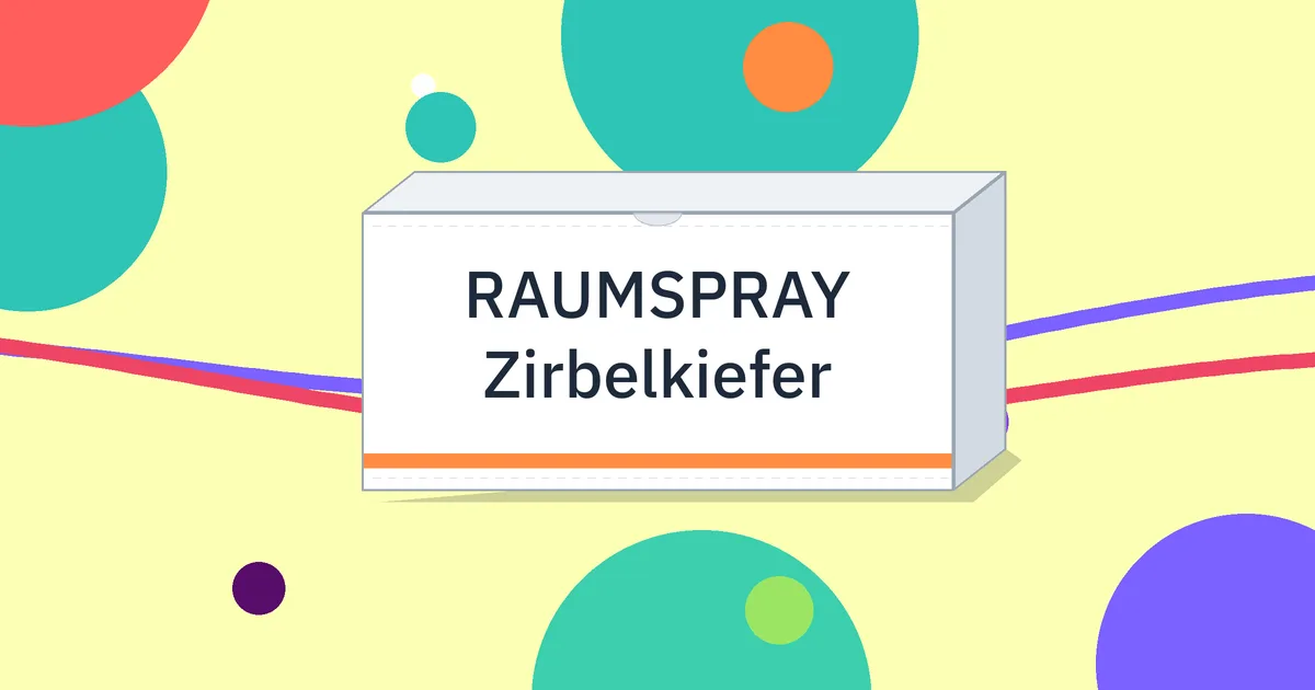 Symbolbild: Packung mit der Aufschrift RAUMSPRAY Zirbelkiefer (PZN 11543198) – Verfügbarkeit und Bezug in Apotheken in Frankfurt am Main