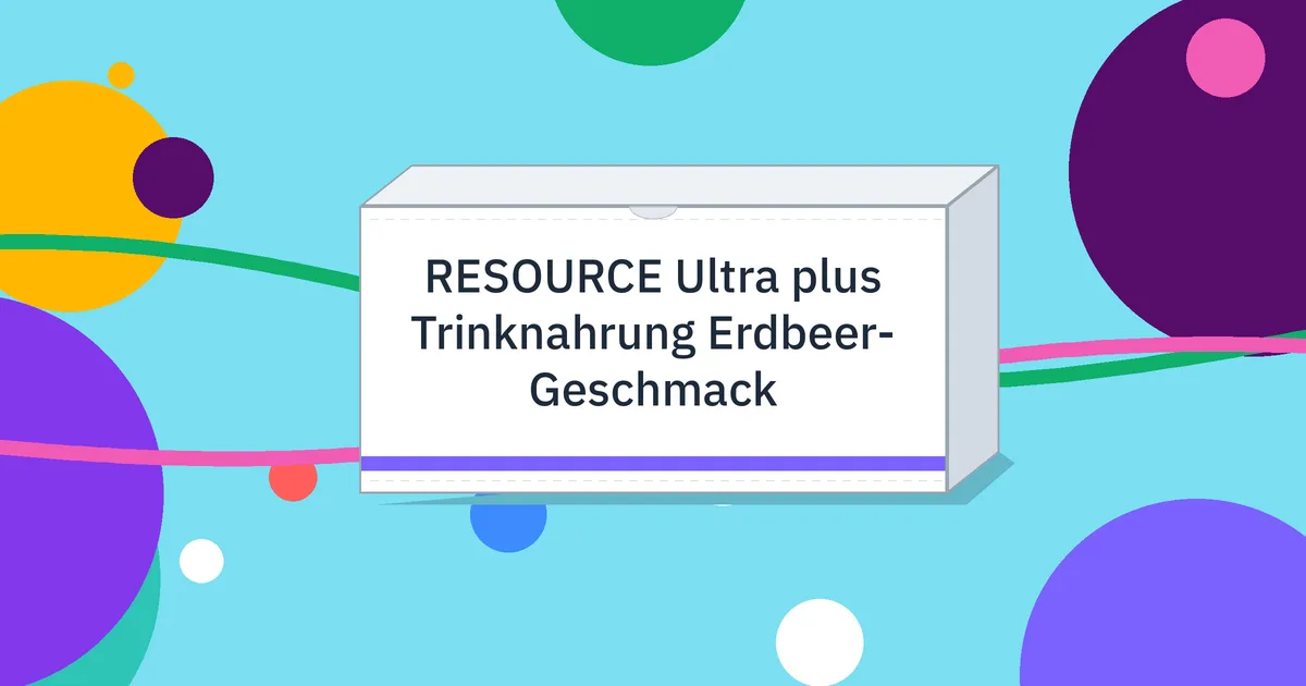 Symbolbild: Packung mit der Aufschrift RESOURCE Ultra plus Trinknahrung Erdbeer-Geschmack (PZN 20401646) – Verfügbarkeit und Bezug in Apotheken in Frankfurt am Main