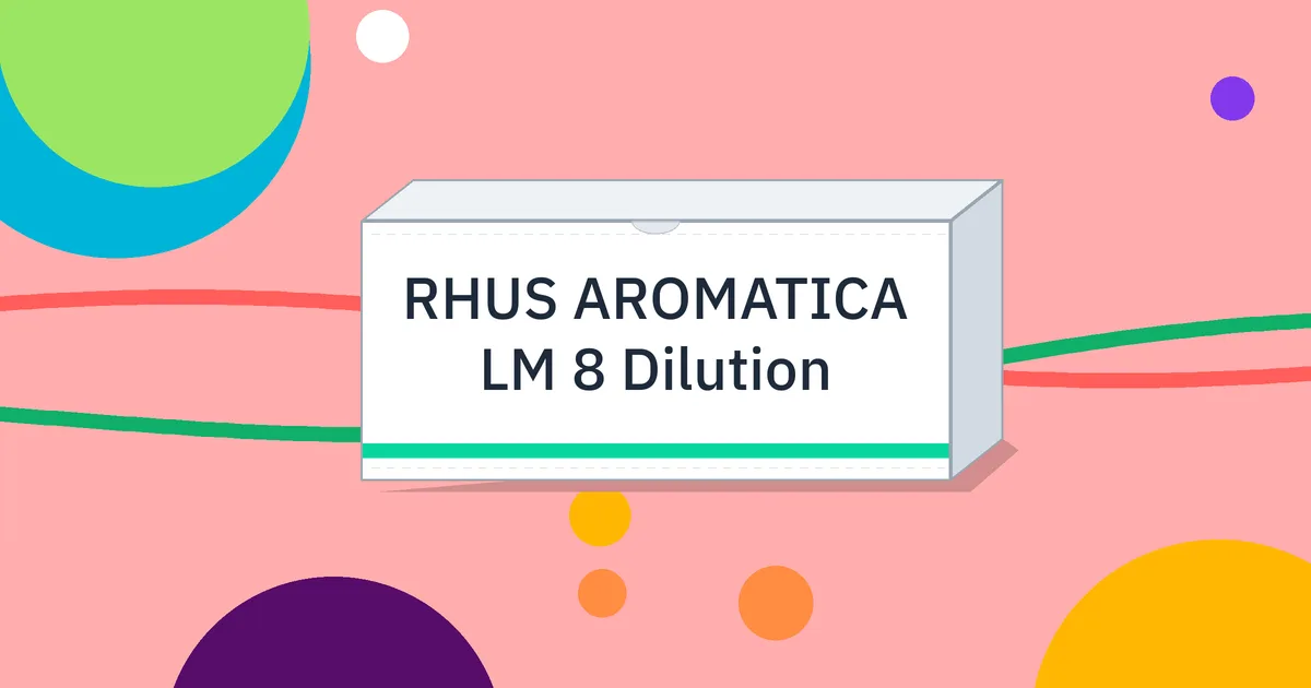 Symbolbild: Packung mit der Aufschrift RHUS AROMATICA LM 8 Dilution (PZN 13051737) – Verfügbarkeit und Bezug in Apotheken in Frankfurt am Main