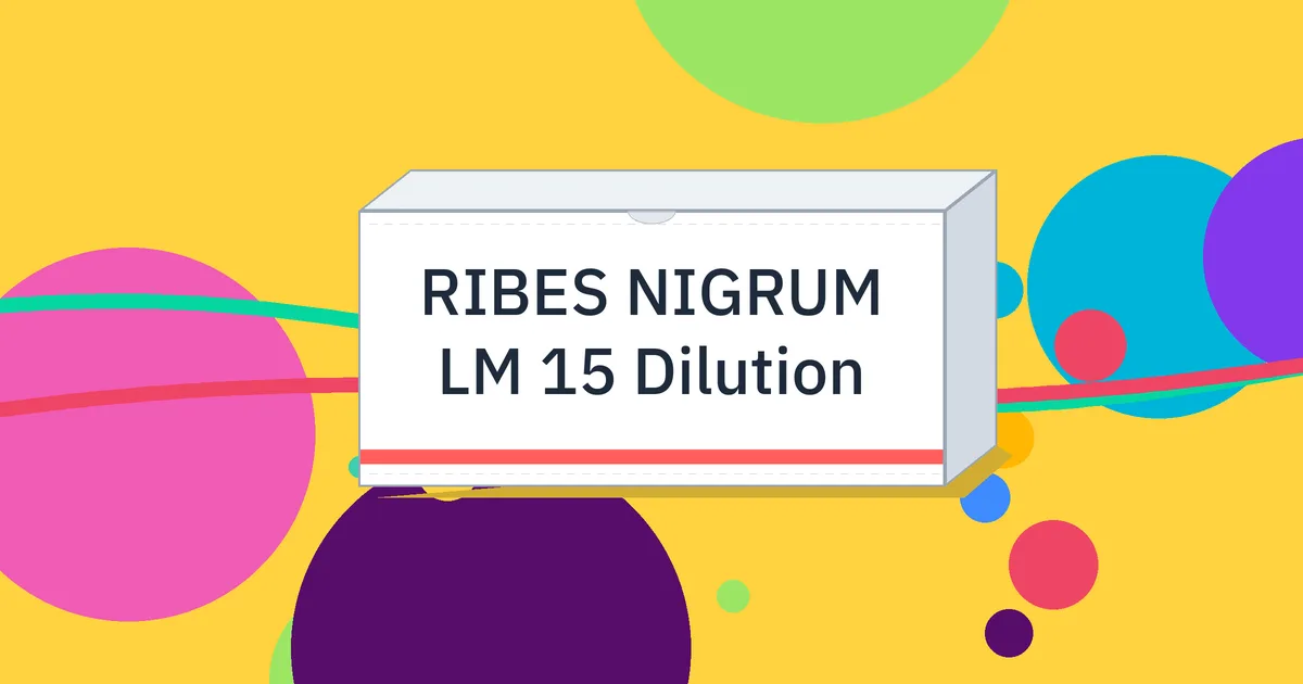 Symbolbild: Packung mit der Aufschrift RIBES NIGRUM LM 15 Dilution (PZN 13678873) – Verfügbarkeit und Bezug in Apotheken in Frankfurt am Main