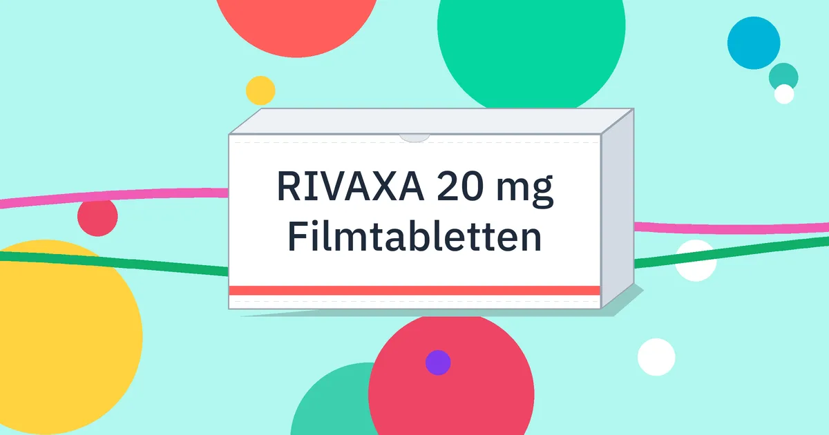 Symbolbild: Packung mit der Aufschrift RIVAXA 20 mg Filmtabletten (PZN 19074478) – Verfügbarkeit und Bezug in Apotheken in Frankfurt am Main