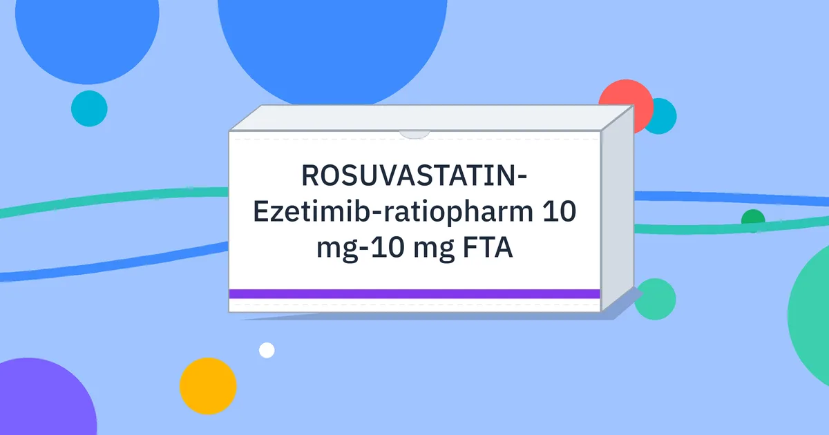 Symbolbild: Packung mit der Aufschrift ROSUVASTATIN-Ezetimib-ratiopharm 10 mg-10 mg FTA (PZN 18274531) – Verfügbarkeit und Bezug in Apotheken in Frankfurt am Main