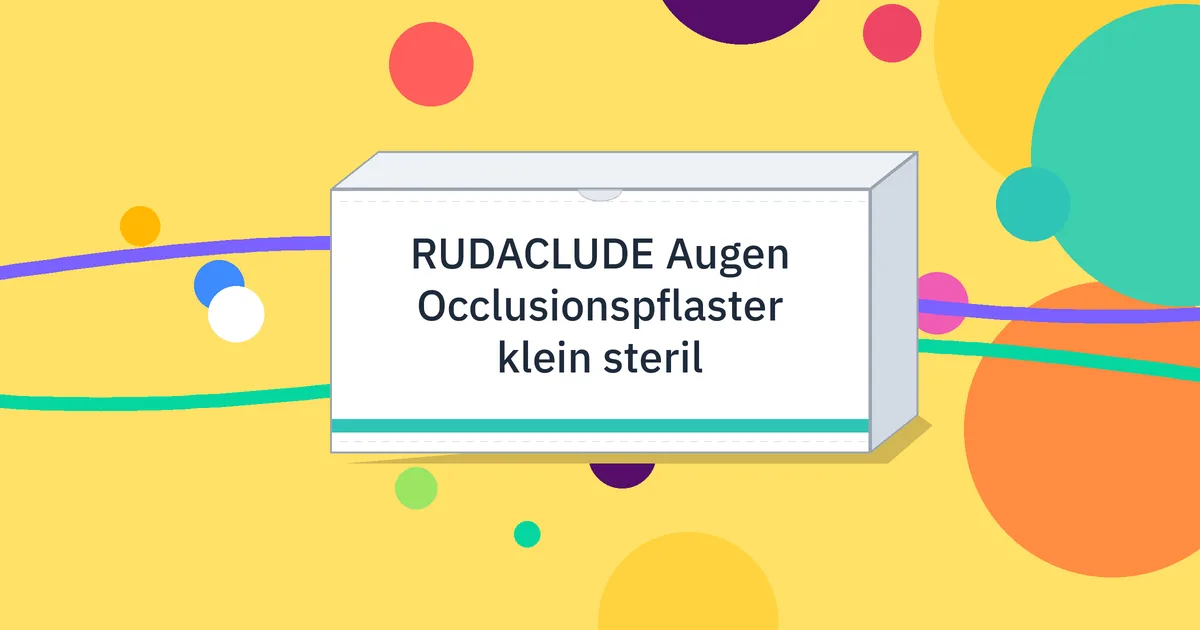 Symbolbild: Packung mit der Aufschrift RUDACLUDE Augen Occlusionspflaster klein steril (PZN 07384498) – Verfügbarkeit und Bezug in Apotheken in Frankfurt am Main