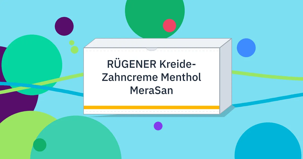 Symbolbild: Packung mit der Aufschrift RÜGENER Kreide-Zahncreme Menthol MeraSan (PZN 14261448) – Verfügbarkeit und Bezug in Apotheken in Frankfurt am Main