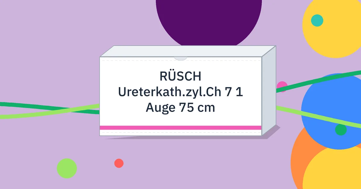 Symbolbild: Packung mit der Aufschrift RÜSCH Ureterkath.zyl.Ch 7 1 Auge 75 cm (PZN 03092221) – Verfügbarkeit und Bezug in Apotheken in Frankfurt am Main