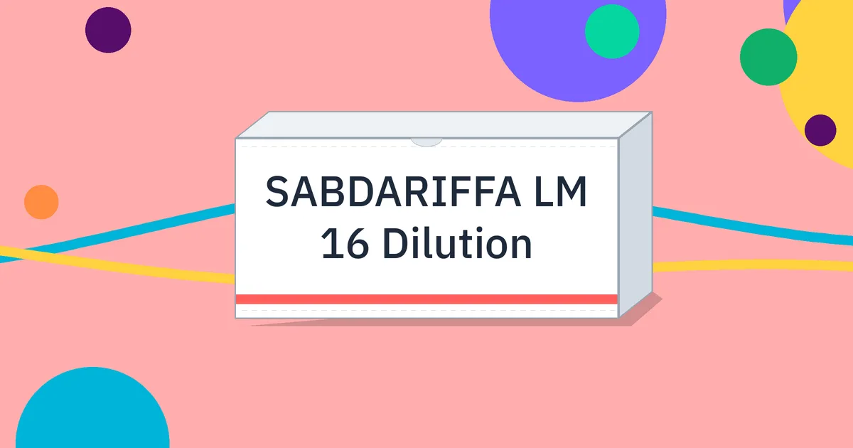 Symbolbild: Packung mit der Aufschrift SABDARIFFA LM 16 Dilution (PZN 13175468) – Verfügbarkeit und Bezug in Apotheken in Frankfurt am Main