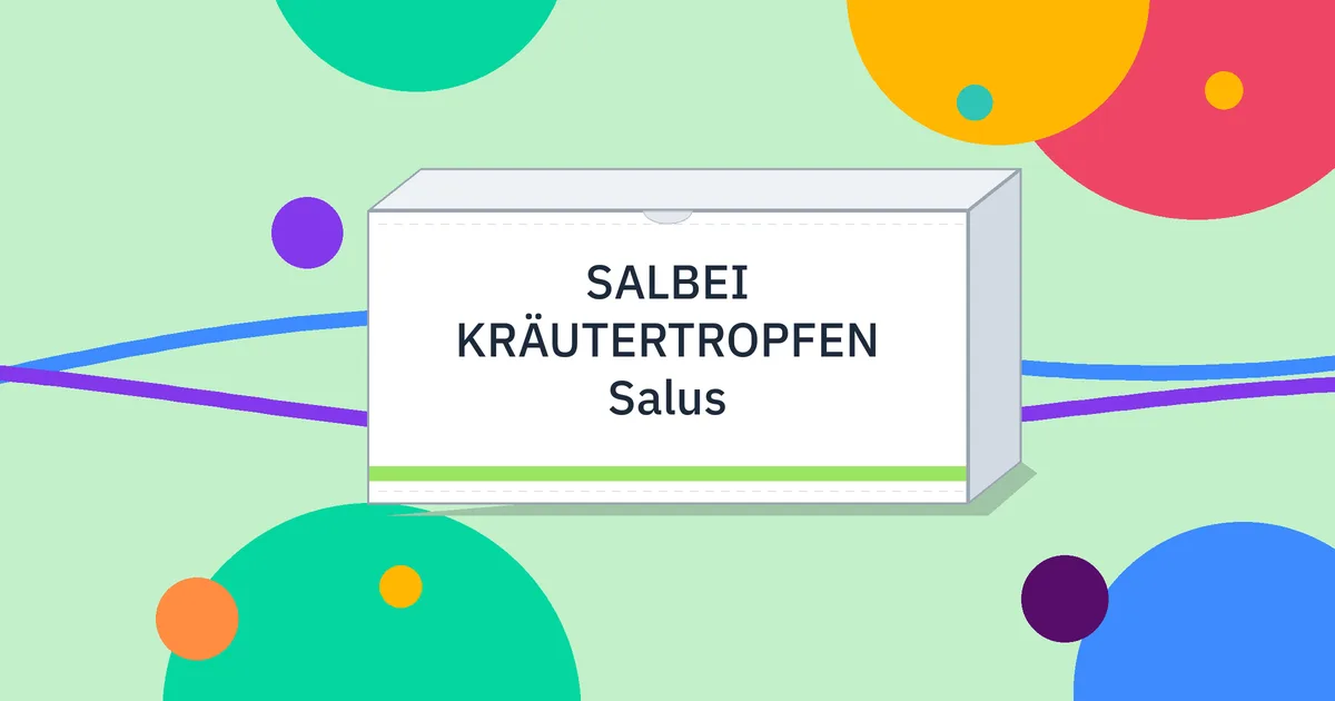 Symbolbild: Packung mit der Aufschrift SALBEI KRÄUTERTROPFEN Salus (PZN 04492276) – Verfügbarkeit und Bezug in Apotheken in Frankfurt am Main