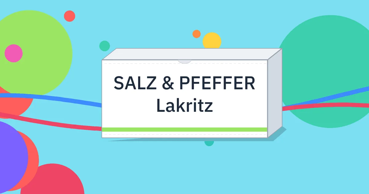 Symbolbild: Packung mit der Aufschrift SALZ & PFEFFER Lakritz (PZN 02455199) – Verfügbarkeit und Bezug in Apotheken in Frankfurt am Main
