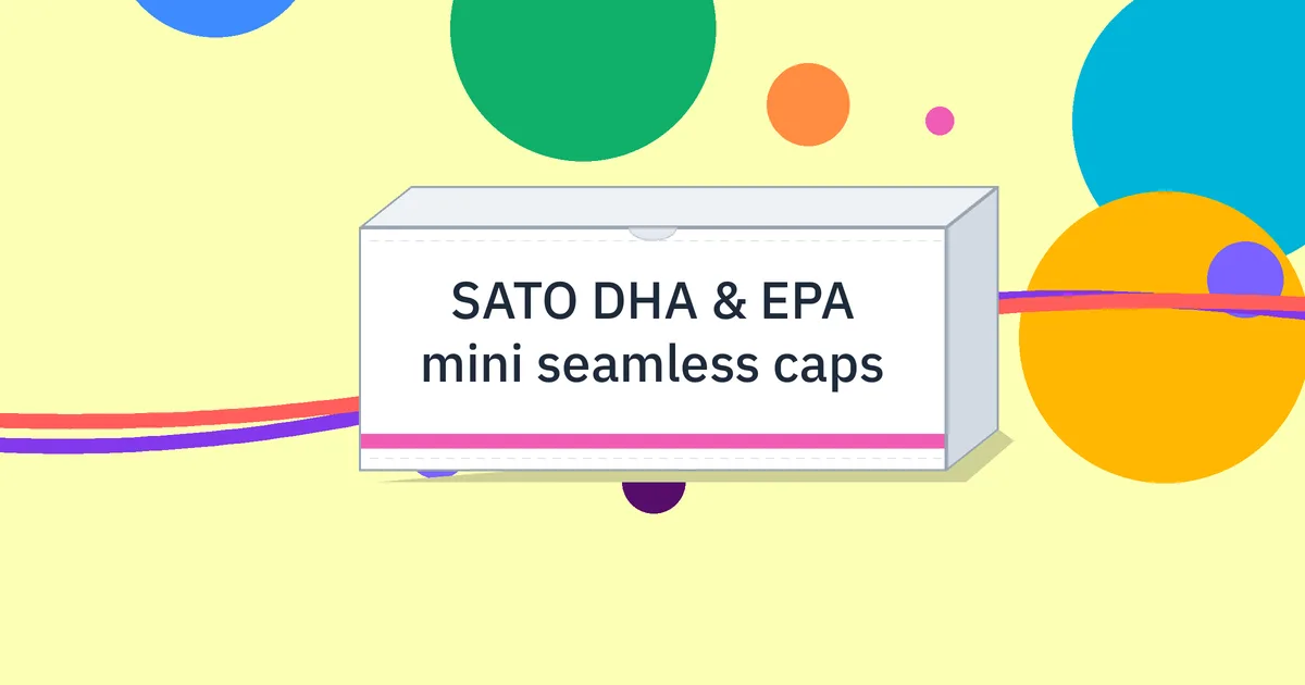 Symbolbild: Packung mit der Aufschrift SATO DHA & EPA mini seamless caps (PZN 16163767) – Verfügbarkeit und Bezug in Apotheken in Frankfurt am Main